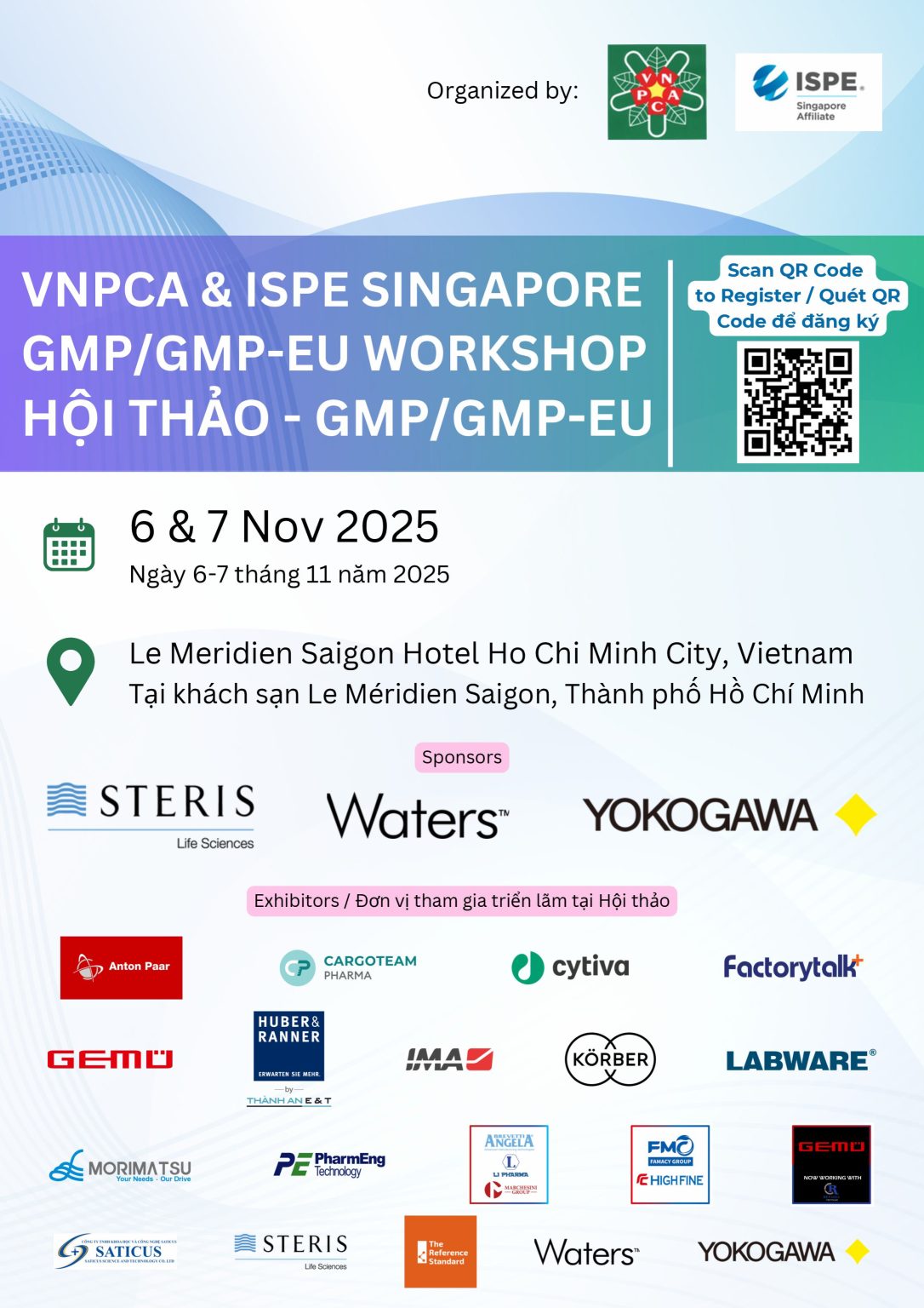 Mời tham dự Hội thảo GMP/GMP-EU & triển lãm bên lề từ ngày 6-7 tháng 11 ...